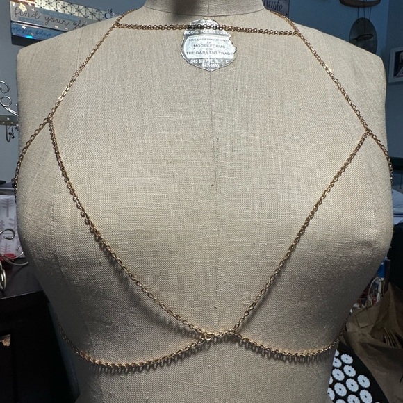 Jewelry | Nwt Faux Gold Body Jewelry Fastens Around The Neck And Waist ...